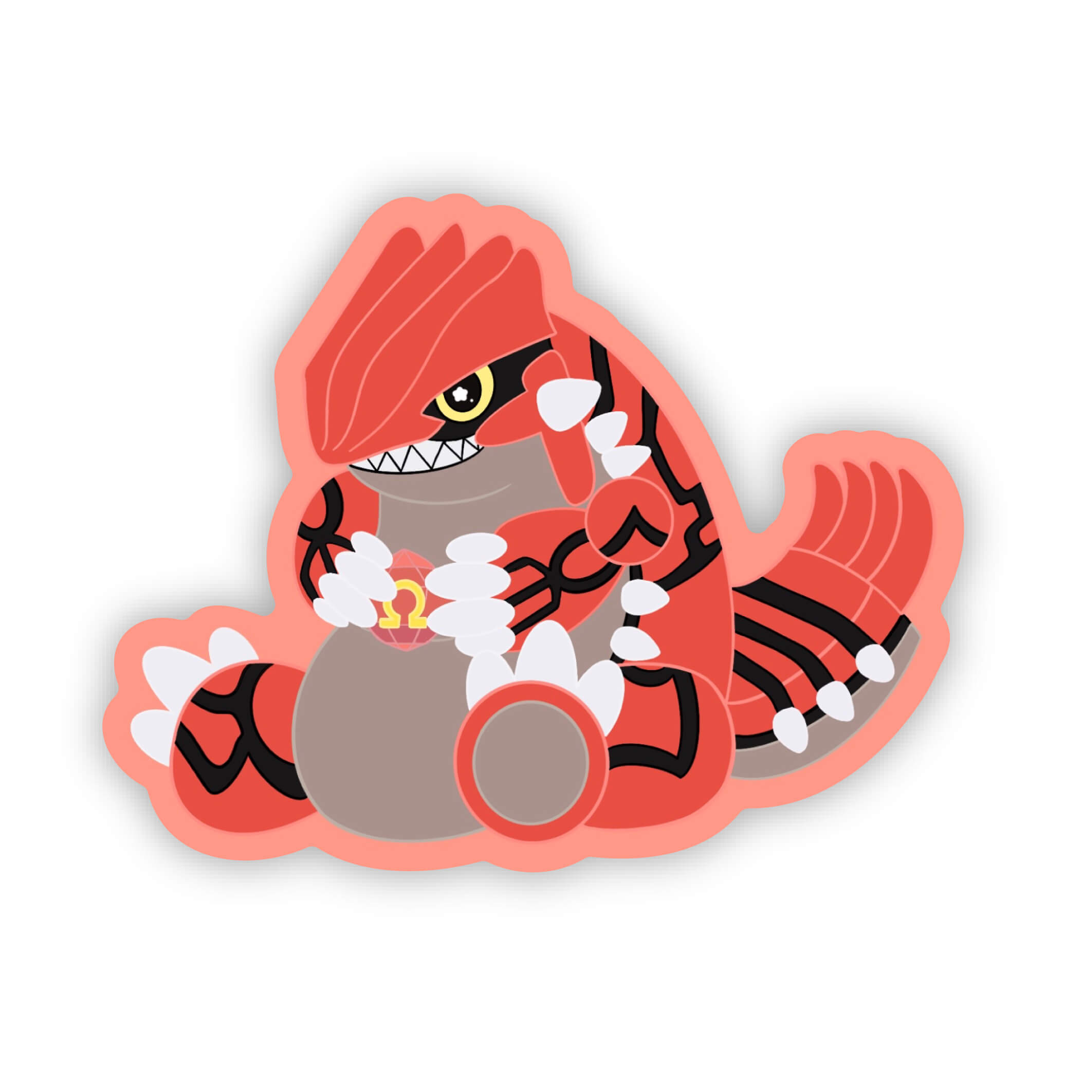 Groudon Sticker | CeruleanSeaCreations. Pokémon stickers, keychains ...